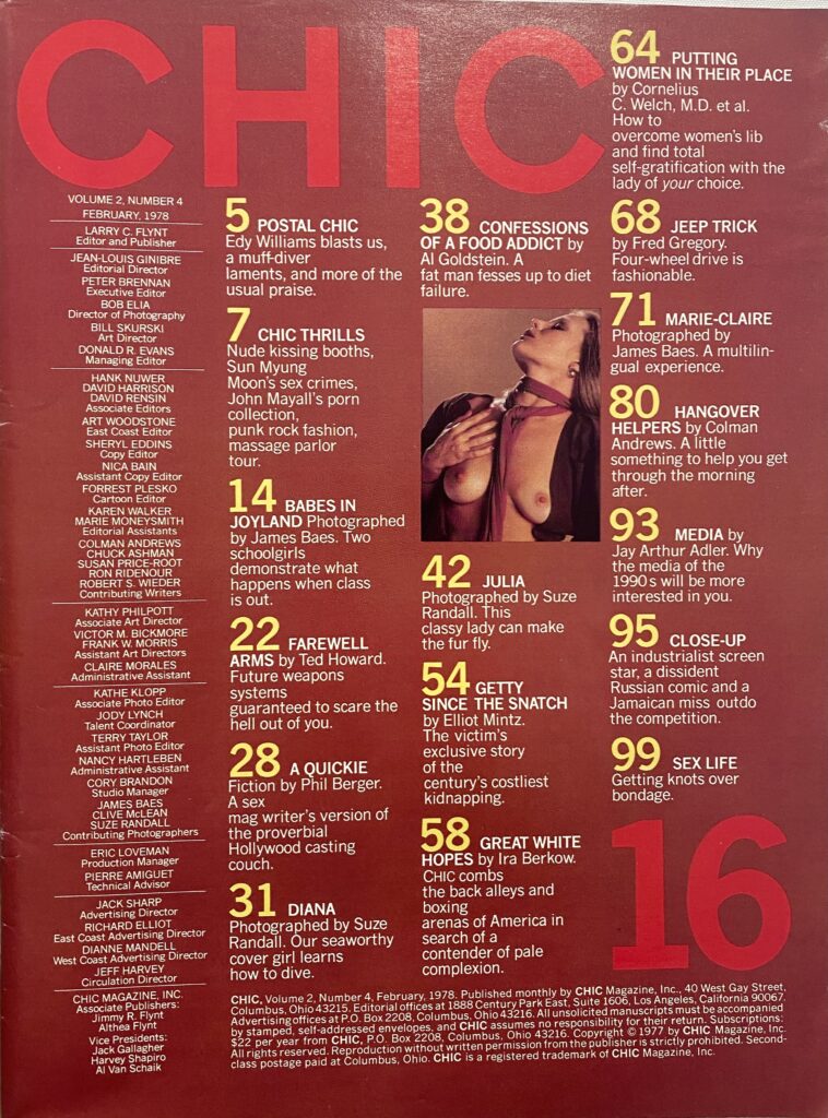 Chic February 1978 Adult Mens Magazine - VM16