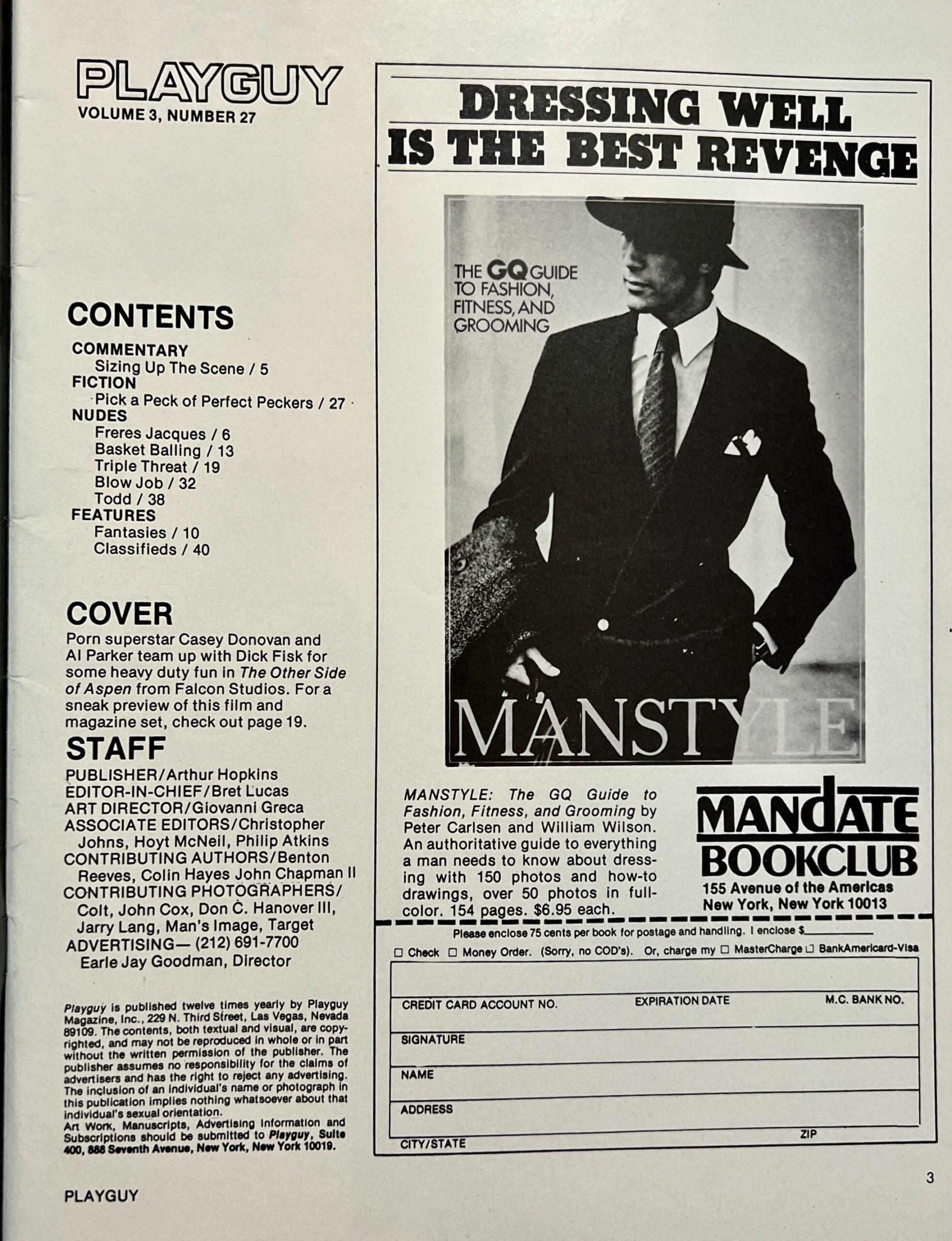 Playguy Vol. 3 No. 27 Gay Adult Magazine - VM16