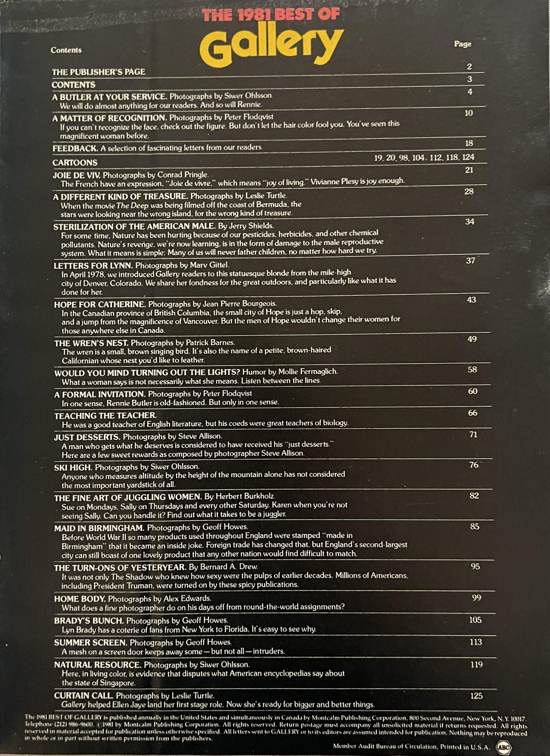 The Best of Gallery 1981 Collectors Edition - VM16