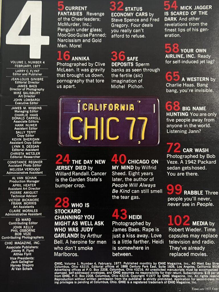 Chic February 1977 *Centerfold Girl Heidi / Mick Jagger Fears The Night ...