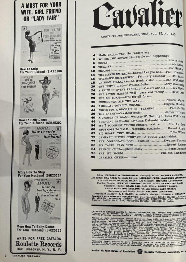 Cavalier February 1965 Pin Up Magazine - VM16