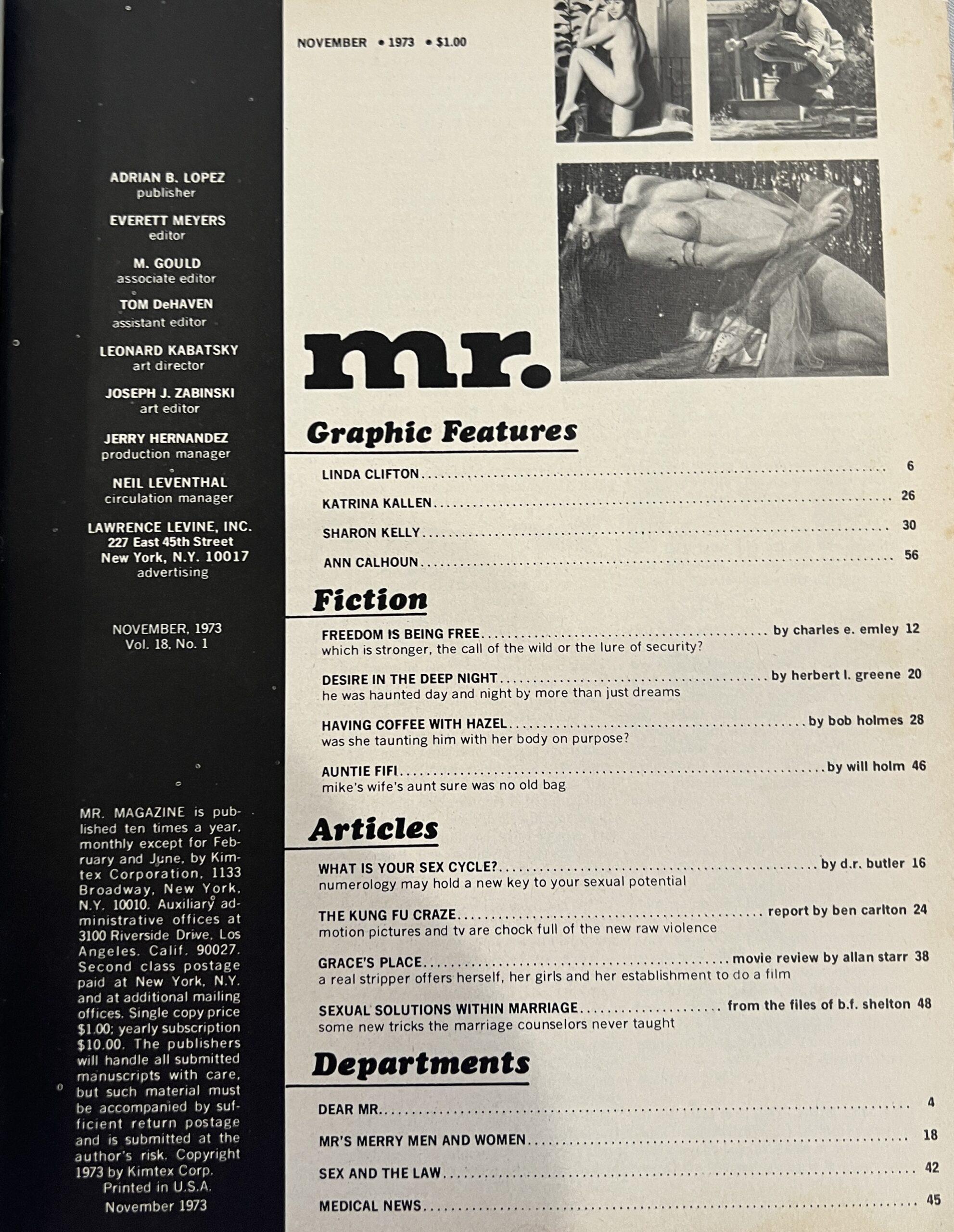 Mr. November 1973 *Linda Clifton, Katrina Kallen, Sharon Kelly & Ann Calhoun* - VM16