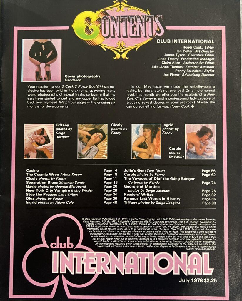 Club International July 1978 *Centerfold Girl Ingrid* - VM16