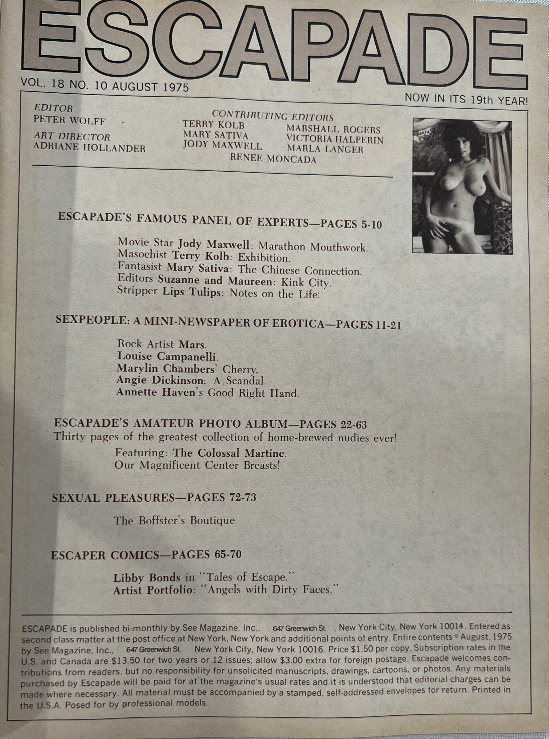 Escapade August 1975 *Marilyn Chambers, & Angie Dickinson* - VM16