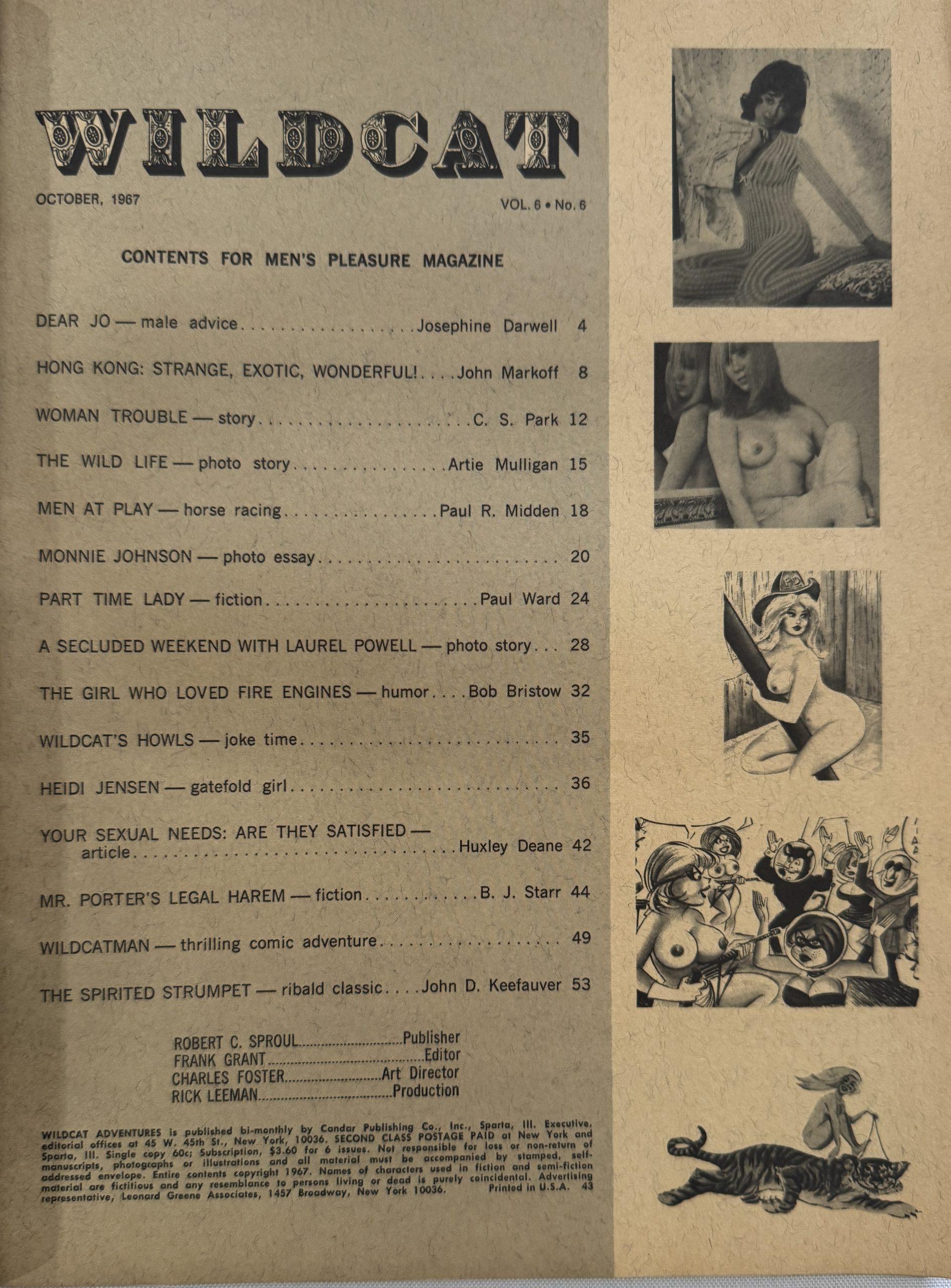 Wildcat October 1967 Pin Up Magazine *Heidi Jensen* - VM16