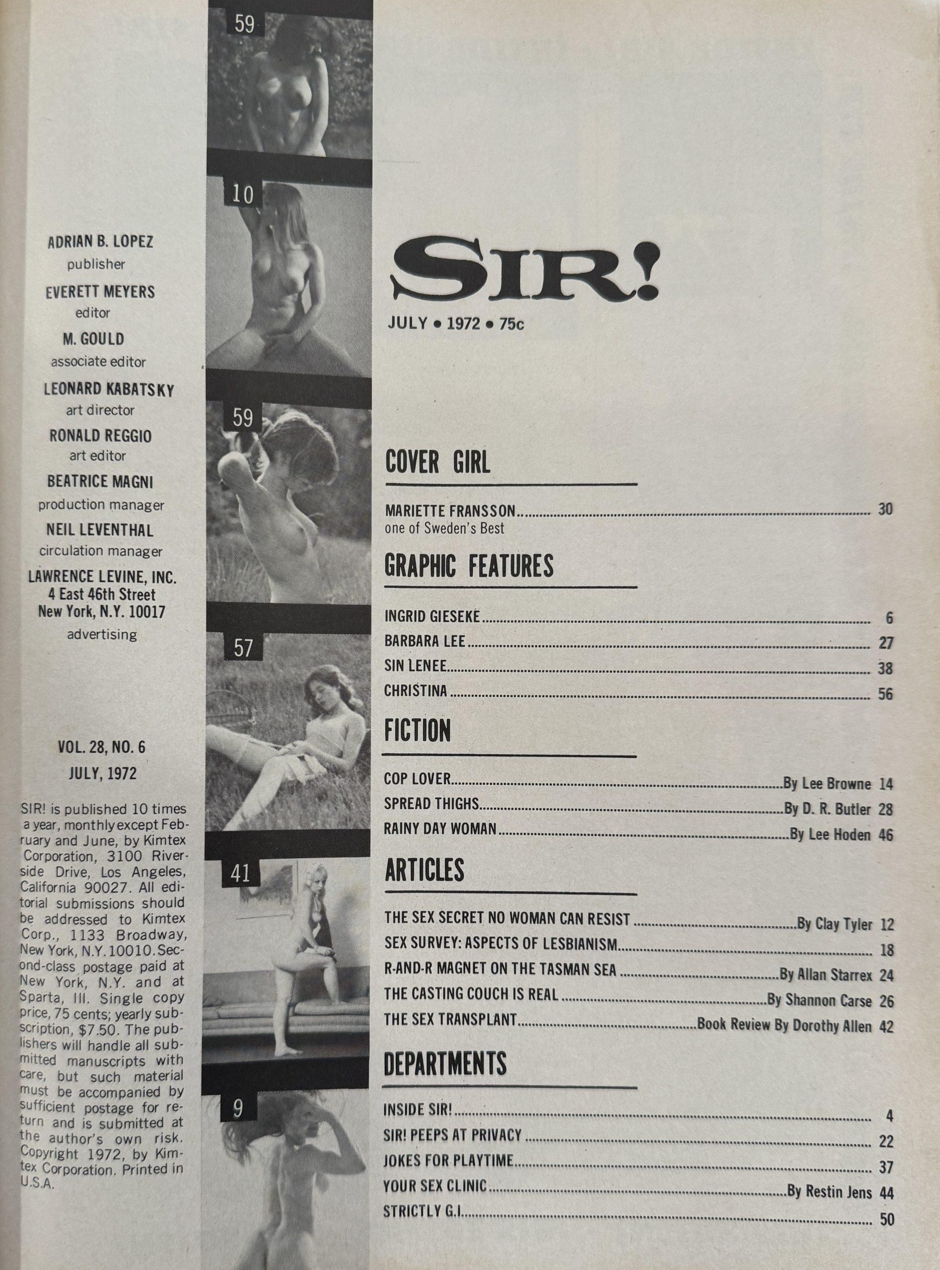 Sir July 1974 *CF & CG Mariette Fransson* - VM16