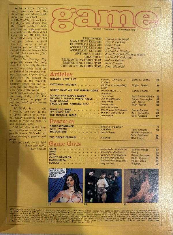 Game September 1975 *Candy Samples* - VM16